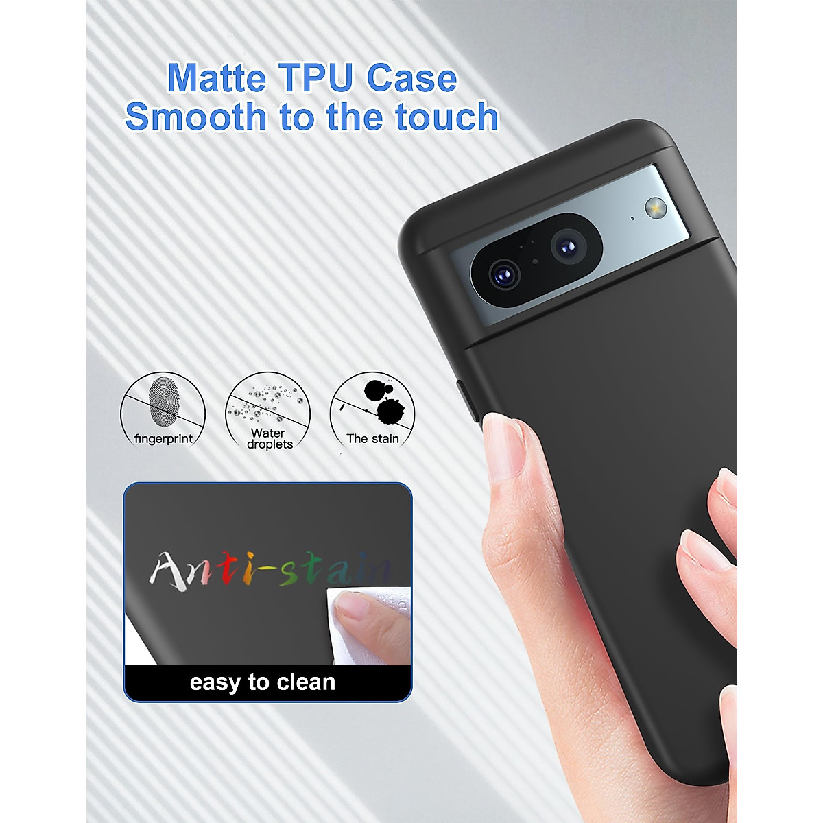 Foluu Silicone Case for Google Pixel 8, Pixel 8 Liquid Gel Rubber Bumper Case with Soft Microfiber Lining Cushion Slim Hard Shell Shockproof Protective Cover for Google Pixel 8 2023 (Black)