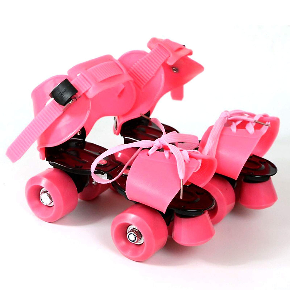 SM-River Classic Roller Skates, Adjustable Double Row Light Up Roller Skates, Beginner Kids Adults and Youth Indoor Outdoor (Pink,Adjustable)