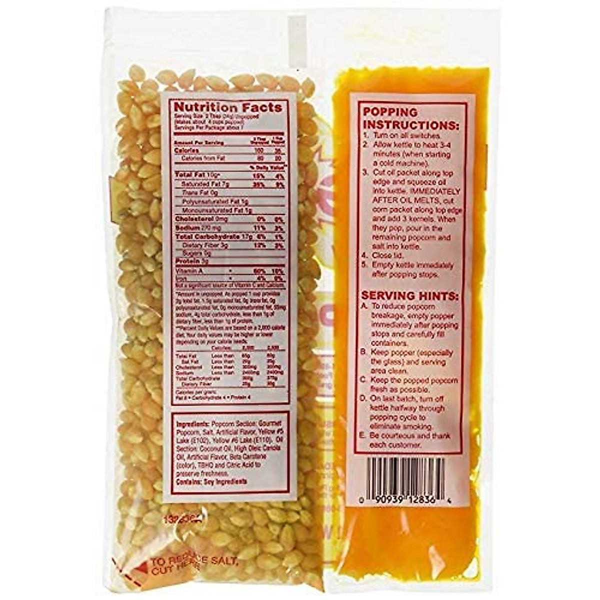 Gold Medal Mega Pop Popcorn Kit 8 oz produce "Butter like Flavored Popcorn" OU Kosher (4)