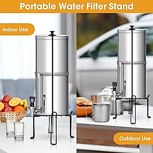 Gyykzz Water Filter Stand 8'' Tall 9'' Diameter Match for Berkey Big and Travel System, Stainless Steel Stand with Rubberized Non-Skid Feet, Countertop Stand for Most Medium Gravity Fed Water Coolers