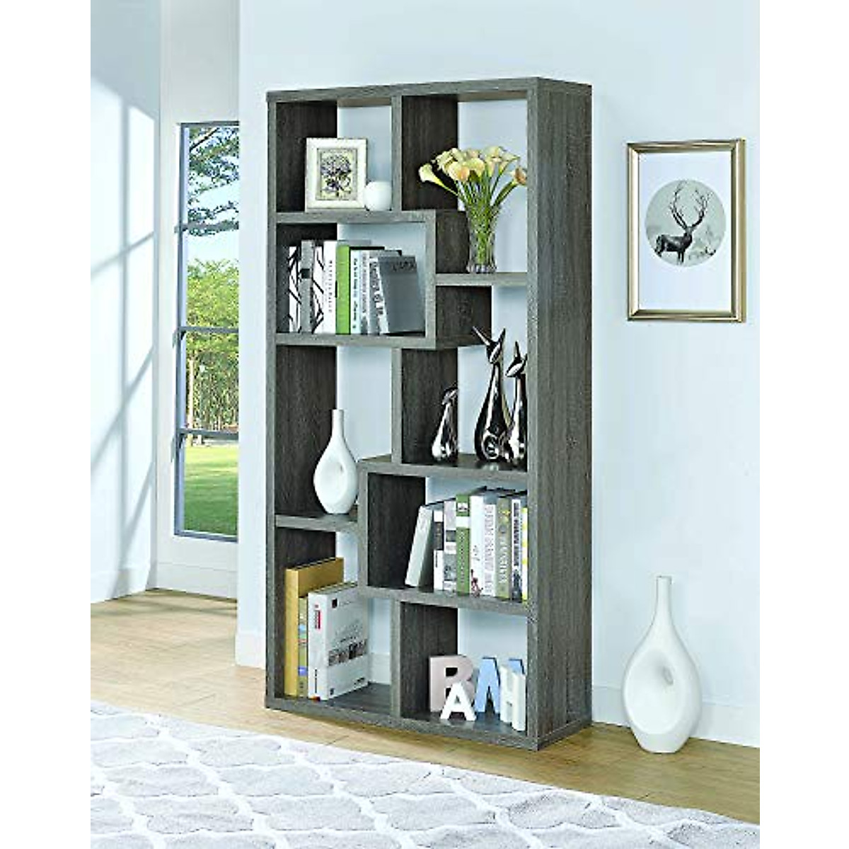 Coaster FINE Furniture Multiple Cubed Rectangular Bookcase Weathered Grey