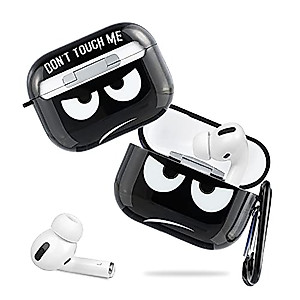 Jowhep for AirPod Pro 2019/Pro 2 Gen 2022 Case for AirPods Pro Cover Air Pods Pro Cases Hard IMD Cartoon 3D Funny Kawaii Cute Fun Design Character Shell for Men Boys Girls Friends (Black DTM)