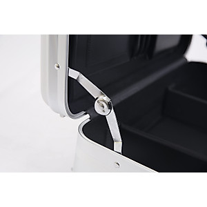 urecimy Silver 18.1X13.8X4.5 Inch Diplomatic Metal Briefcase Aluminum Toolbox Cash Case 18 Inch Laptop Briefcase Hardsided