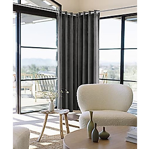 ANRODUO Grey Velvet Curtains 96 Inches Long Blackout Insulated Soundproof Curtain Panels for Living Room Privacy Grommet Window Drapes for Bedroom Luxury Curtains Room Decor W52 x L96 Set of 2