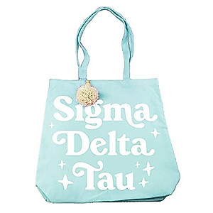 Sorority Shop Sigma Delta Tau Retro Pom Pom Tote Bag