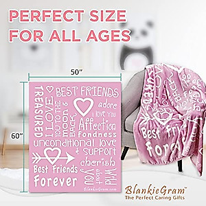 I Love You Throw Blanket, Blanket with Love for Best Friends, Couples, and Family, Perfect Heartfelt Gift for Loved Ones (Pink) - BlankieGram