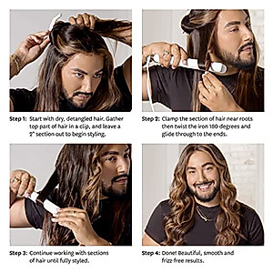 T3 Lucea 1.5” Professional Flat Iron with Wider Plates for Smooth, Frizz-Free Results on Long, Thick or Coarse Hair, Custom Blend Ceramic Straightening & Styling Iron with 9 Adjustable Heat Settings