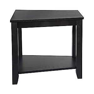 Lexicon Alder Wood Wedged Chairside Table, 16" x 24", Black