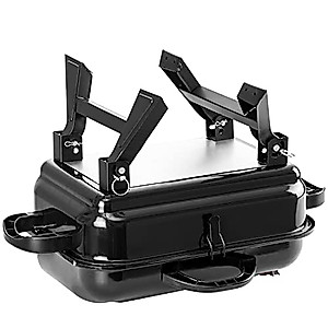 Portable Charcoal Grill Outdoor BBQ for Camping Folding Tabletop Grill with Lid for Outdoor Cooking Picnic Black