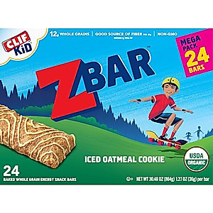 CLIF Kid Zbar - Iced Oatmeal Cookie - Soft Baked Whole Grain Snack Bars - USDA Organic - Non-GMO - Plant-Based - 1.27 oz. (24 Pack)
