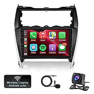 Android Car Stereo for Toyota Camry 2012 2013 2014 with Apple Carplay, Rimoody 10.1 Inch Touch Screen Car Radio with GPS Navigation Bluetooth FM HiFi WiFi Android Auto + AHD Backup Camera