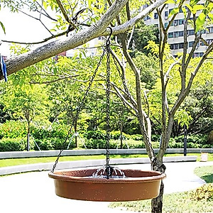 AISITIN Hanging Bird Bath with Solar Fountain Pump, 12" Multi-Functional Basin for Bird Bath, Feeder and Drinking, Solar Powered Water Fountain Pump for Bird Bath