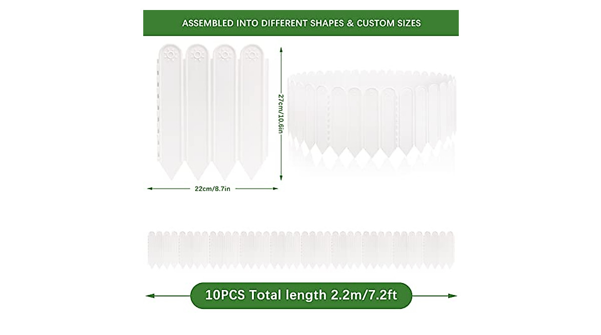 EEOCWF White Garden Edging Borders - Durable Landscape Edging Kit