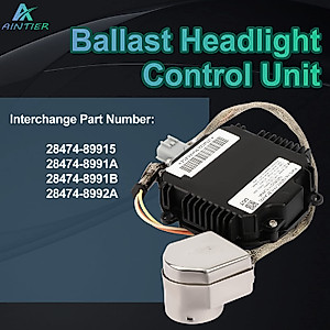 AINTIER Xenon Headlight Ballast with Ignitor, Replaces 28474-8991B,28474-8992A, Control Unit Assembly Module, Fits For Infiniti,For Mazda,For Nissan (D2S/D2R)