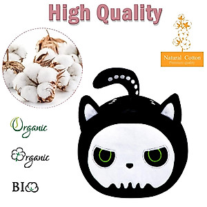 Halloween Black Cat Plush,11inch Black Cat Plushies Toys Stuffed Animal Pillows Cute Skeleton Black Cat Plushie Doll Toys,Collectible Gifts for Kid Fans Aldults Birthday Gifts,Halloween Home Decor