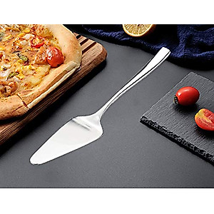 KSENDALO Luxurious Pie Server Spatula, 304 Stainless Steel Pie Spatula Cake Server for Pie Tart Cake Dessert Pizza, Silver(Option a)