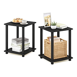 Furinno Simplistic Set of 2 End Table, Americano/Black
