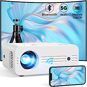 Native 1080P HD Projector, WiFi Projector, AKIYO 300" Mini Portable Movie Projector with Carrying Bag, Home Theater Video Projector, Compatible with HDMI, USB, Laptop, DVD, iOS, and Android Smartphone