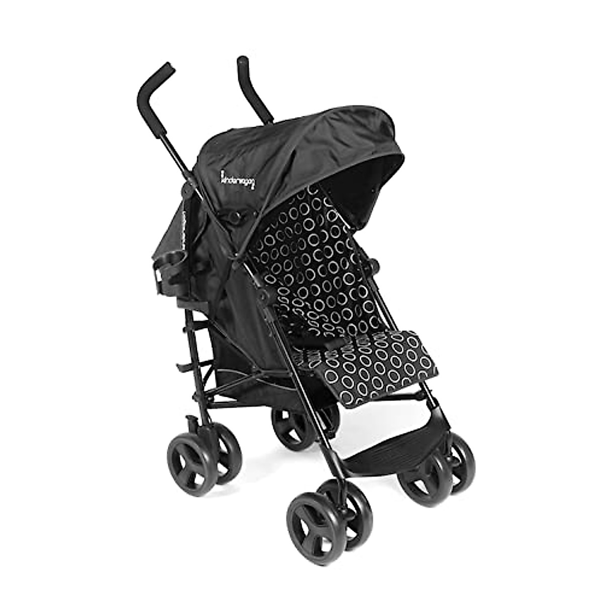 Kinderwagon Skip Baby Stroller, Lightweight Stroller, Compact Stroller, Infant car seat Compatible, Includes rain Cover and Removable Cup Holder (Black)