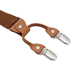 Timiot Men’s Y-Back 4 Metal Clip Elastic Wide Suspenders Perfect For Both Casual&Formal (Coffe)