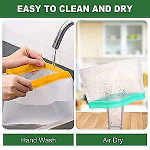 10 Pack Reusable Ziplock Bags Silicone Bags, 3 Large Food Storage Bags Gallon Freezer Bags 4 Reusable Sandwich Bags Zip Lock 3 Snack Bags, Lunch Home Kitchen Fridge Organization Meal Prep Containers