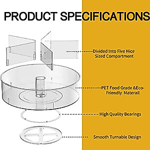 vacane 2 Pack Plastic Lazy Susan 13"&10", Round Turntable Organizer Storage Container with Raised Edge, Spice Rack Rotating Kitchen Spinning Organizer for Bathroom Countertop Pantry Refrigerator