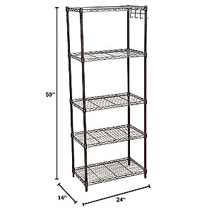 Juggernaut Storage 24"W x 14"D x 59"H Five-Shelf Steel Shelving Unit, 1000 lb Capacity, Silver,SWS241459-5S