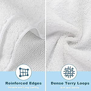 HOMEXCEL Microfiber Washcloths Towel Pack of 24,12"x12" Highly Absorbent and Soft Face Towels Wash Cloths for Bathroom,Gym,Hotel and Spa,Fast Drying Multi-Purpose Cleaning Cloth,White