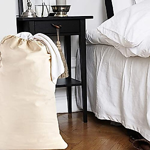 2 Pcs Cotton Laundry Bags 24" x 36" Extra Large Washable Dirty Clothes Organizer Drawstring Cotton Storage Bag for Storing Clothes Toys