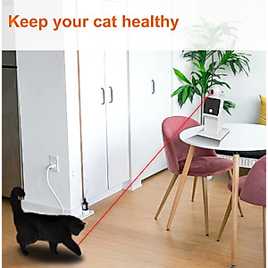 FluffyDream Automatic Light Cat Toy, Interactive Toy, Toy for Indoor Cats, Adjustable Light with Random Patterns, 360° Rotation Light, Multi-Speed, Adjustable Speed, 3.54” x 3.54” x 2.95”, White