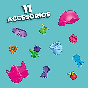 Mega Barbie Pets Horse Toy Building Set with Micro-Doll and Accessories, 1 Horse and 1 Pony, Easy-to-Build Horse Jumping Playset