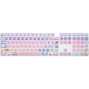 Cute Keyboard Cover Skin for 2021 Apple iMac Magic Keyboard (Model: A2520) with Numeric Keypad and Touch ID, Silicone Keyboard Protector, US Layout, Cute Bunny