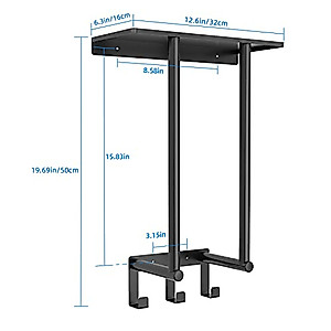 Towel Racks for Bathroom, BETHOM Towel Rack with Metal Shelf and 3 Hooks for Small Bathroom, Towel Storage Wall Can Holds Up to 3 Large Size(63x40 inch) of Rolled Towels, Black