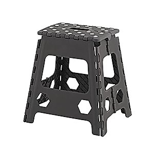 Superio Superio Folding Step Stool 15 Inch with Anti Slip Dots (Grey)