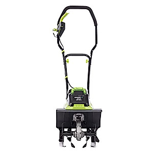 Earthwise Power Tools by ALM TC70040EW 11-Inch 40-Volt Lithium-Ion Cordless Electric Tiller/Cultivator, 4Ah Battery & Charger Included, Green