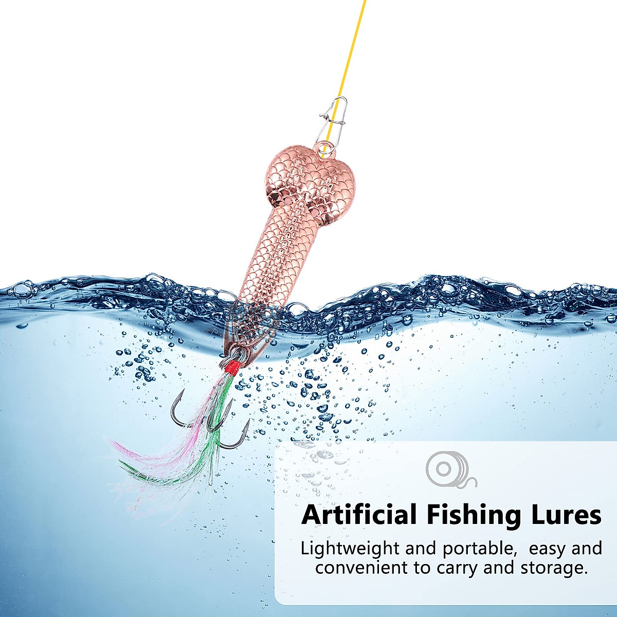 NUOBESTY Fishing Tackle 1 Pc Simulation Metal Fishing Bait Lifelike Lures Fishing Bait with Hooks Artificial Water Lures Fishing Tool Bait Treble Hook Swimbaits Hook Freshwater Zinc Alloy