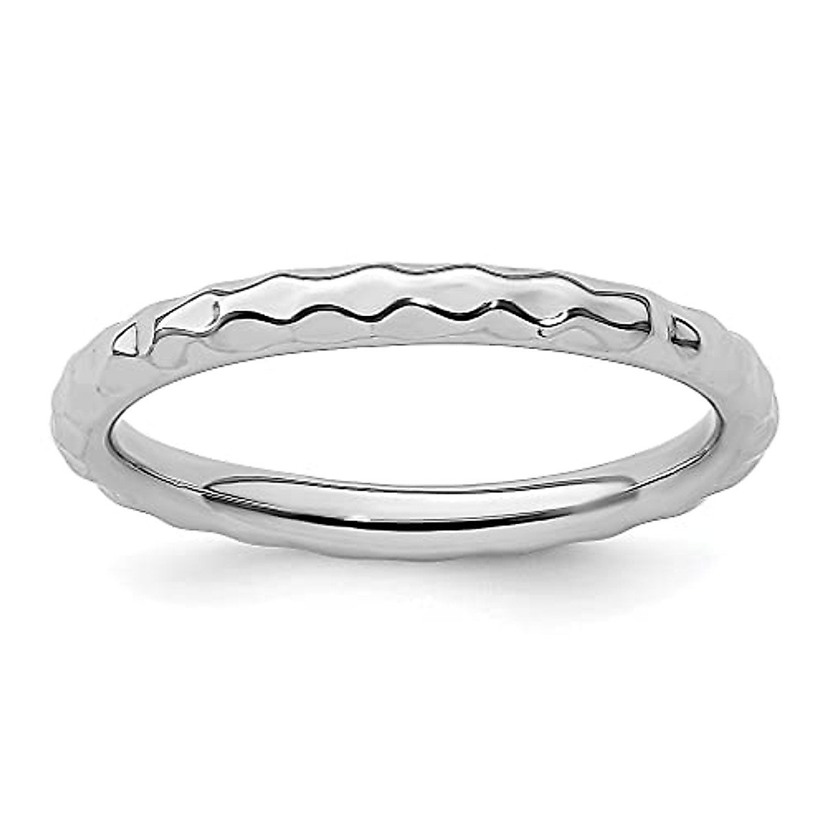 925 Sterling Silver Hammered Stackable Ring Textured Fine Jewelry For Women Gifts For Her