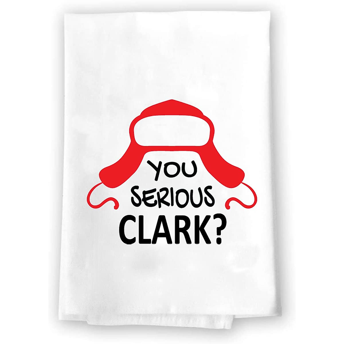 Christmas Decor | Decorative Kitchen and Bath Hand Towels | You Serious Clark | XMAS Winter Novelty | White Towel Home Holiday Decorations | Gift Present