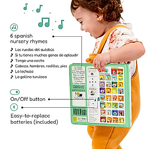 Cali's Books Spanish Nursery Rhymes | Spanish Baby Book with English Translation | Learn Spanish for Kids | Spanish Books for Toddlers 1-3 | 6 Canciones Infantiles en Español