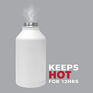 Hydraflow Crusader - Triple Wall Vacuum Insulated Water Bottle with Dual Lid (64oz, Pastel Pink) Stainless Steel Metal Thermos, Reusable Leak Proof BPA-FREE for Sports and Travel