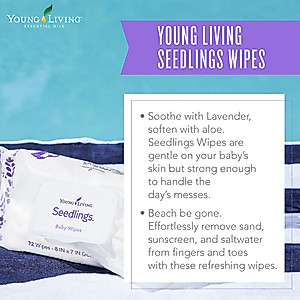 Young Living Seedlings Baby Wipes, 72ct | Gentle Care for Little Ones | Skin Moisturizer | Hydrating & Smooth | Sensitive Skin | Thick Wipes | Alcohol-Free | Ideal for Hands & Faces | Water-Infused