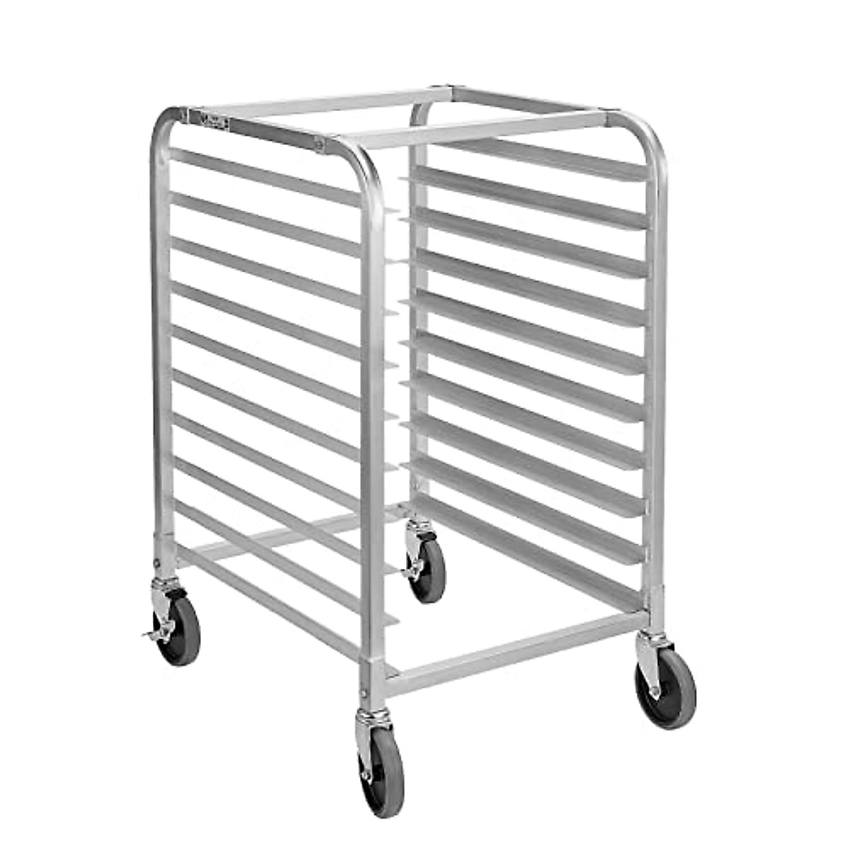HALLY SINKS & TABLES H Bun Pan Rack 10 Tier with Wheels, Commercial Bakery Racking of Aluminum for Full & Half Sheet - Kitchen, Restaurant, Cafeteria, Pizzeria, Hotel and Home, 26" L x 20" W x 38" H