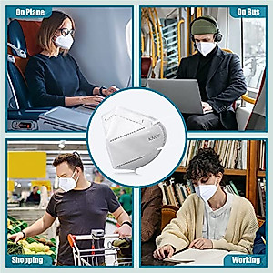 COYACOOL KN95 Mask 50Pcs Face Mask, Individually Packaged 5-Ply Breathable & Comfortable Safety Disposable Face Masks, Filter Efficiency≥95% Protection Against PM2.5,Dust Cup Dust Mask, White