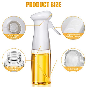 Olive Oil Sprayer for Cooking, 180ml Oil Spray Bottle Mister - Food Grade Oil Vinegar Spritzer Sprayer Dispenser Bottles Gadgets for Cooking, Kitchen, Air Fryer, Salad, Baking, Grilling, Frying (6 oz)