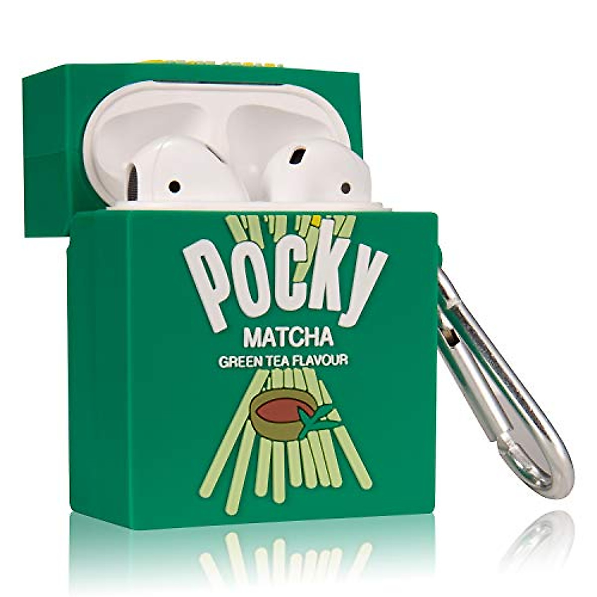 Mulafnxal for Airpods 1&2 Case, Cute 3D Funny Cartoon Soft Silicone Protective Airpod Cover, Fun Food Biscuit Design Shockproof Skin, Fashion Cases for Girls Kids Teens Boys Air pods (Green Cookies)