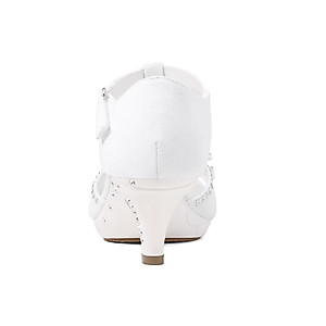 DREAM PAIRS Girls Low Heel Dress Pump Sandals Ankle T Strap Flower Shoes White Size 2 Little Kid