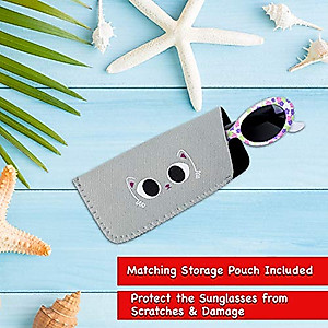 Optix 55 Baby Sunglasses, 100% UV Protection Infants & Toddlers Sunglasses, Smoked Lenses Reduces Glare for Ages 0-12 Month to 3 Years - Rubber Injected Frame with Matching Pouch (White, Smoked)