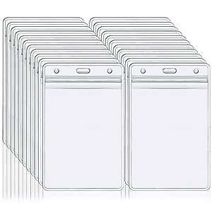 EcoEarth Vertical ID Badge Holder (Sealable 2.25x3.5 inch Premium Bulk 100 Pack) ID Holder, ID Card Holder Bulk, Name Badge Holder, Name Tag, Plastic Badge Holder, Badge Protector, Clear Card ID Tag