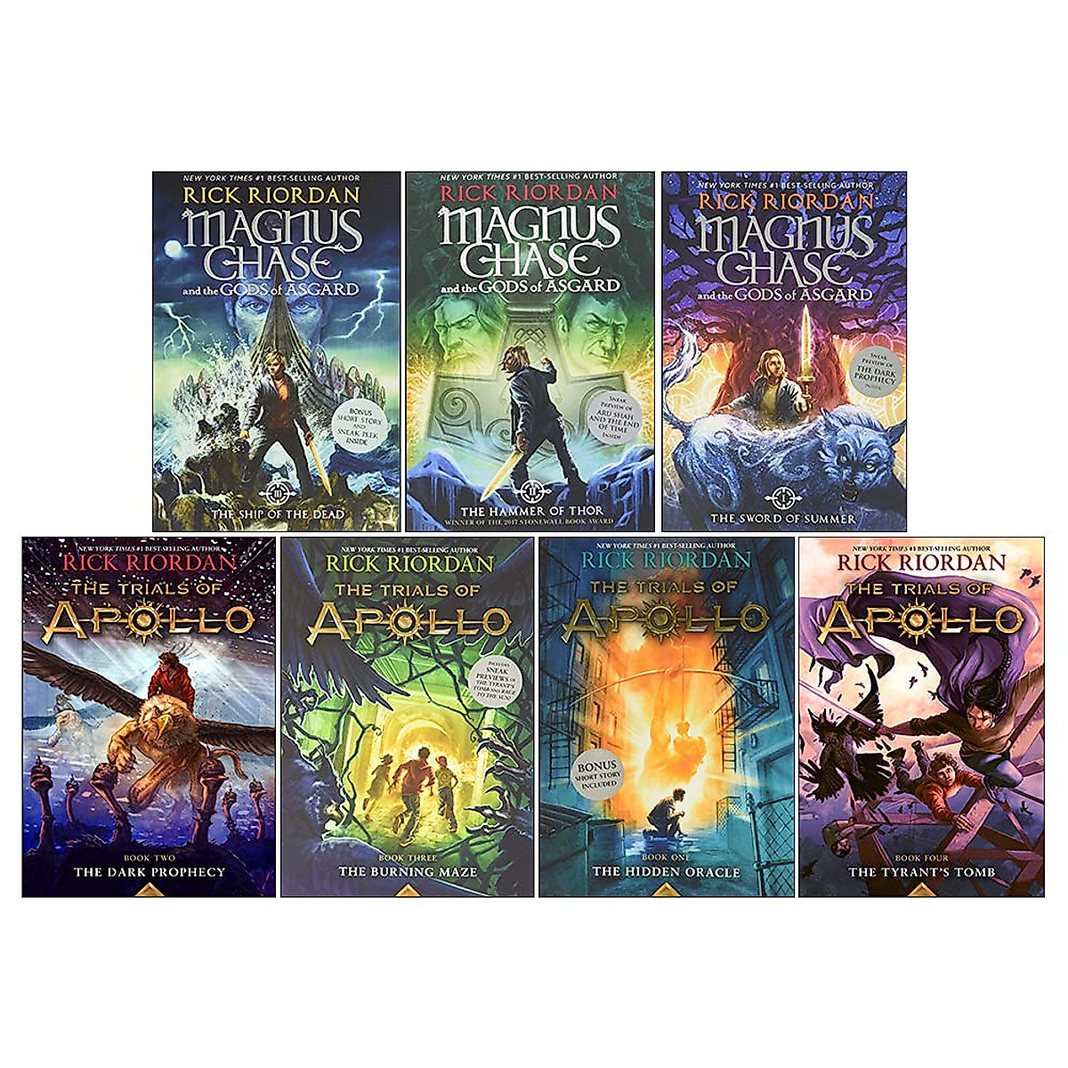 Trials of Apollo & Magnus Chase Series 7 Books Collection Box Set by Rick Riordan