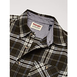 Wrangler Authentics Men's Long Sleeve Flannel Shirt, Rosin, X-Large